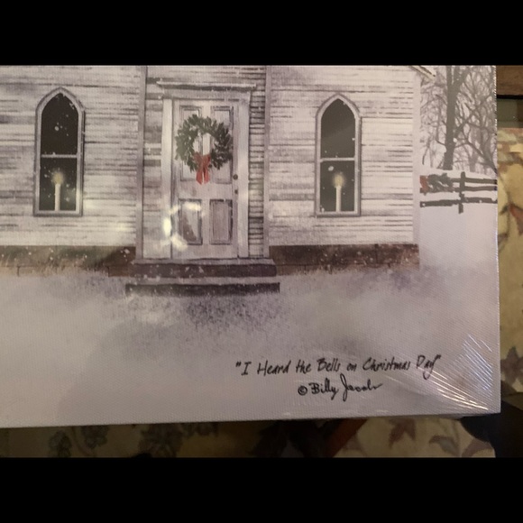 Art | Rare Autographed Billy Jacob I Heard Christmas Bells Winter Barn ...